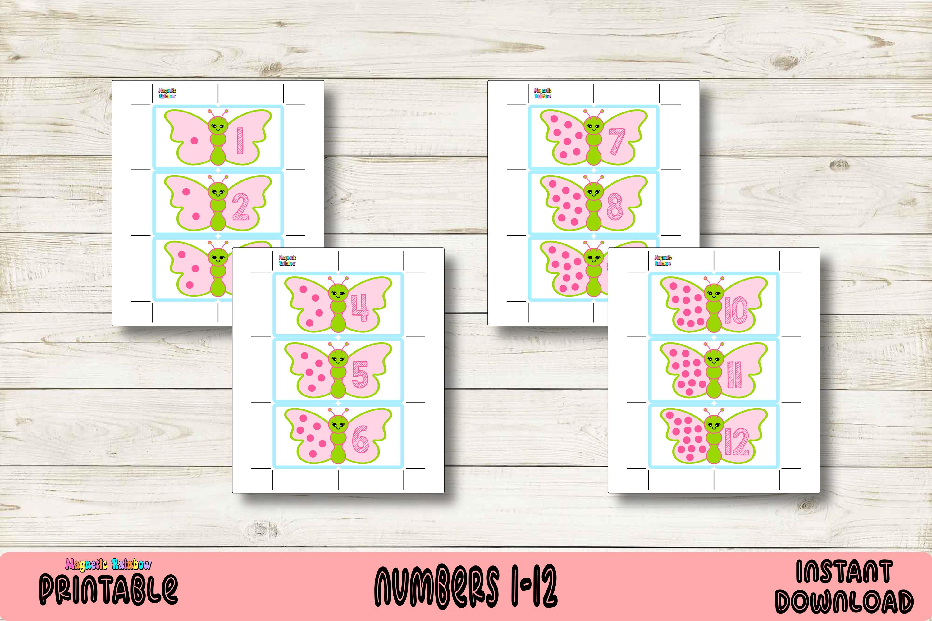 Printable Digital Pdf File Butterfly Counting Dots Magnetic Tile Topper ...