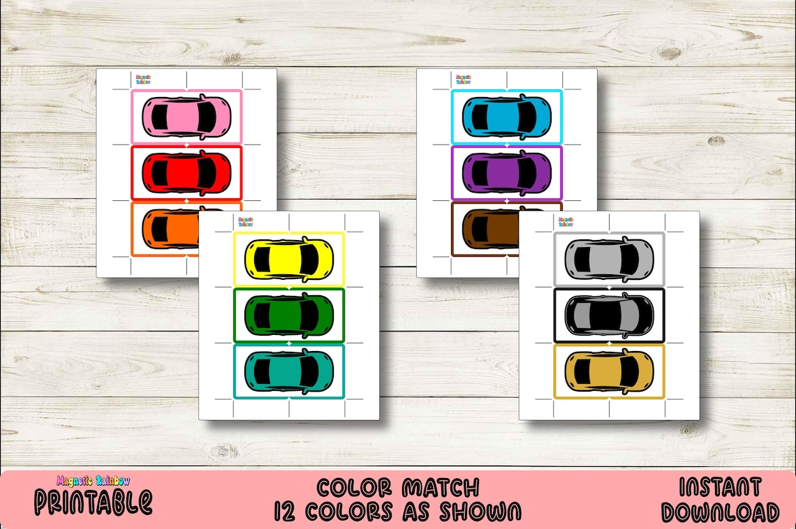 Printable Digital Pdf File Car Color Match Magnetic Tile Topper Flash ...