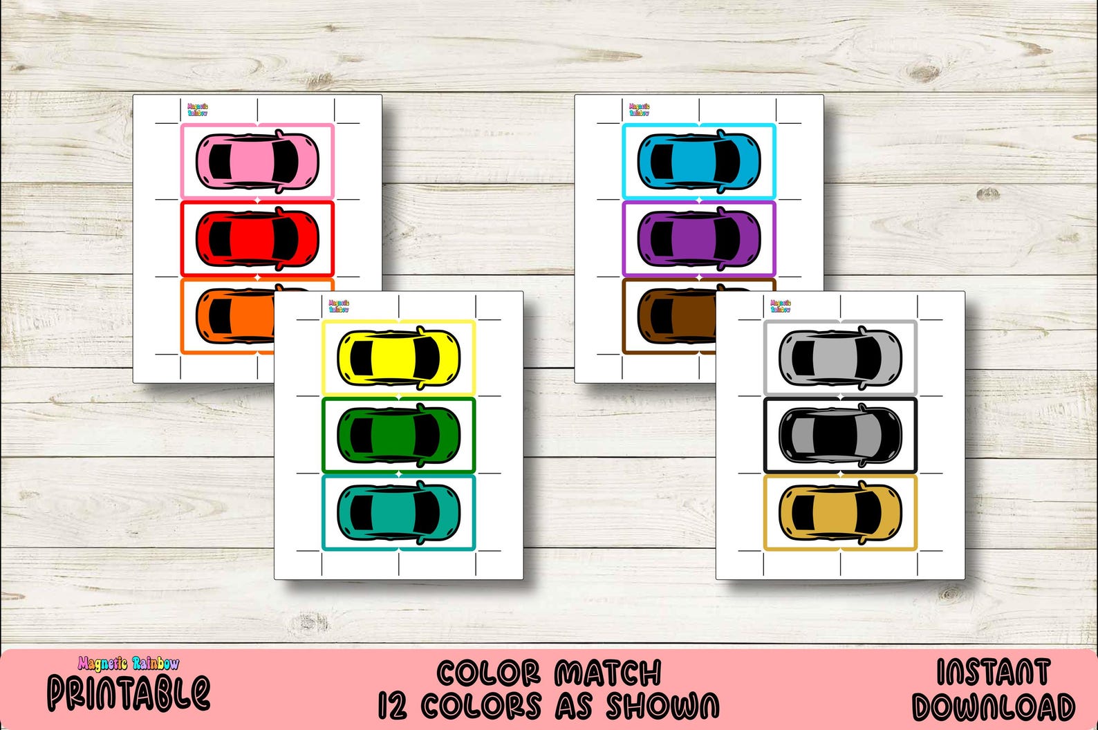 Printable Digital Pdf File Car Color Match Magnetic Tile Topper Flash ...