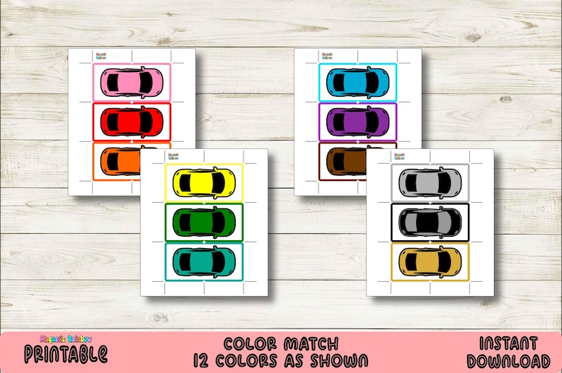 Printable Digital Pdf File Car Color Match Magnetic Tile Topper Flash ...