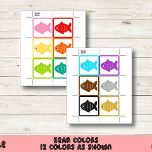 Printable Digital Pdf File Fish Color Match Magnetic Tile Topper Flash ...