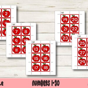 Printable Digital Pdf File Apple Numbers Counting Magnetic Tile Topper ...