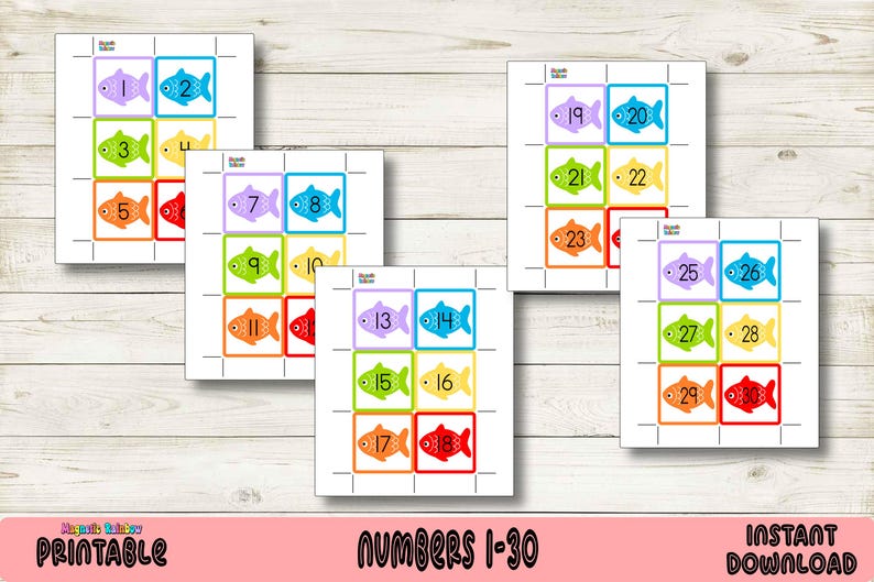 Printable Digital Pdf File Fish Number Recognition Counting Magnetic ...
