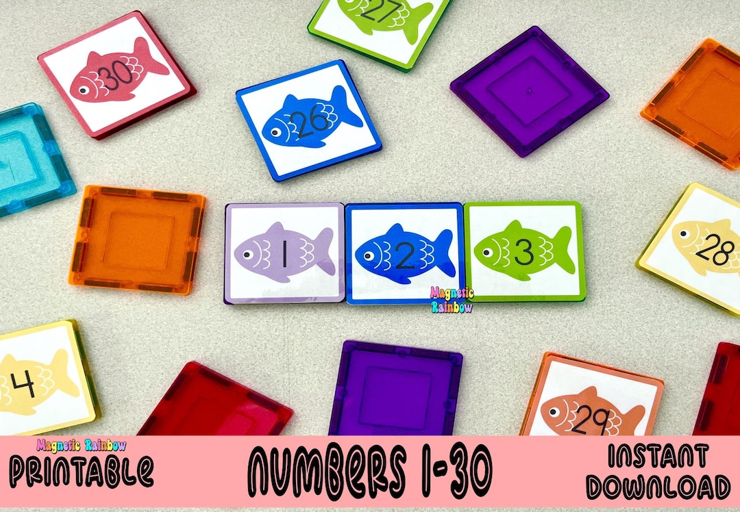 Printable Digital Pdf File Fish Number Recognition Counting Magnetic ...