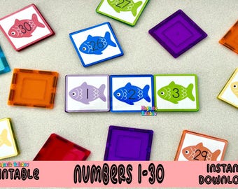 Printable Digital Pdf File Apple Numbers Counting Magnetic Tile Topper ...