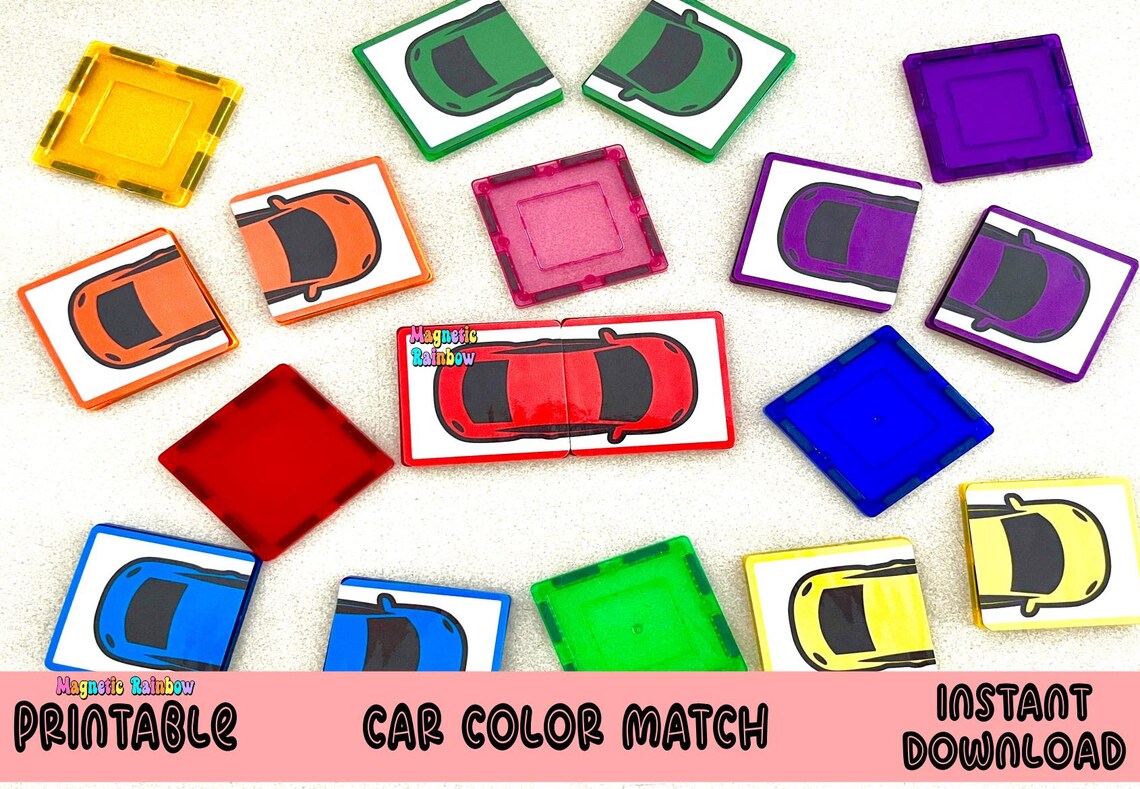 Printable Digital Pdf File Car Color Match Magnetic Tile Topper Flash ...