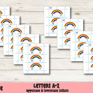 Printable File Rainbow ABC Alphabet Uppercase Lowercase Letter Match ...