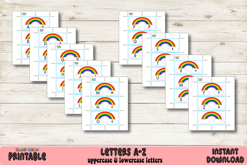 Printable File Rainbow ABC Alphabet Uppercase Lowercase Letter Match ...