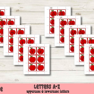 Printable Digital File Apple ABC Alphabet Magnetic Tile Topper Flash ...