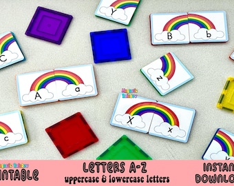 Printable Digital File Colorful Fish ABC Alphabet Letter Match Magnetic ...