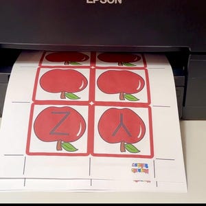 Printable Digital File Apple ABC Alphabet Magnetic Tile Topper Flash ...