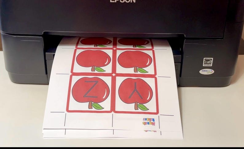 Printable Digital File Apple ABC Alphabet Magnetic Tile Topper Flash ...