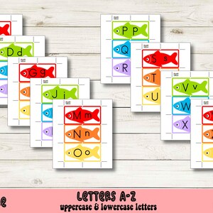 Printable Digital File Colorful Fish ABC Alphabet Letter Match Magnetic ...