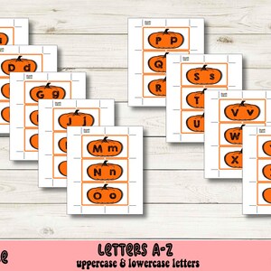 Printable Digital File Fall Pumpkin Theme ABC Alphabet Letter Match ...