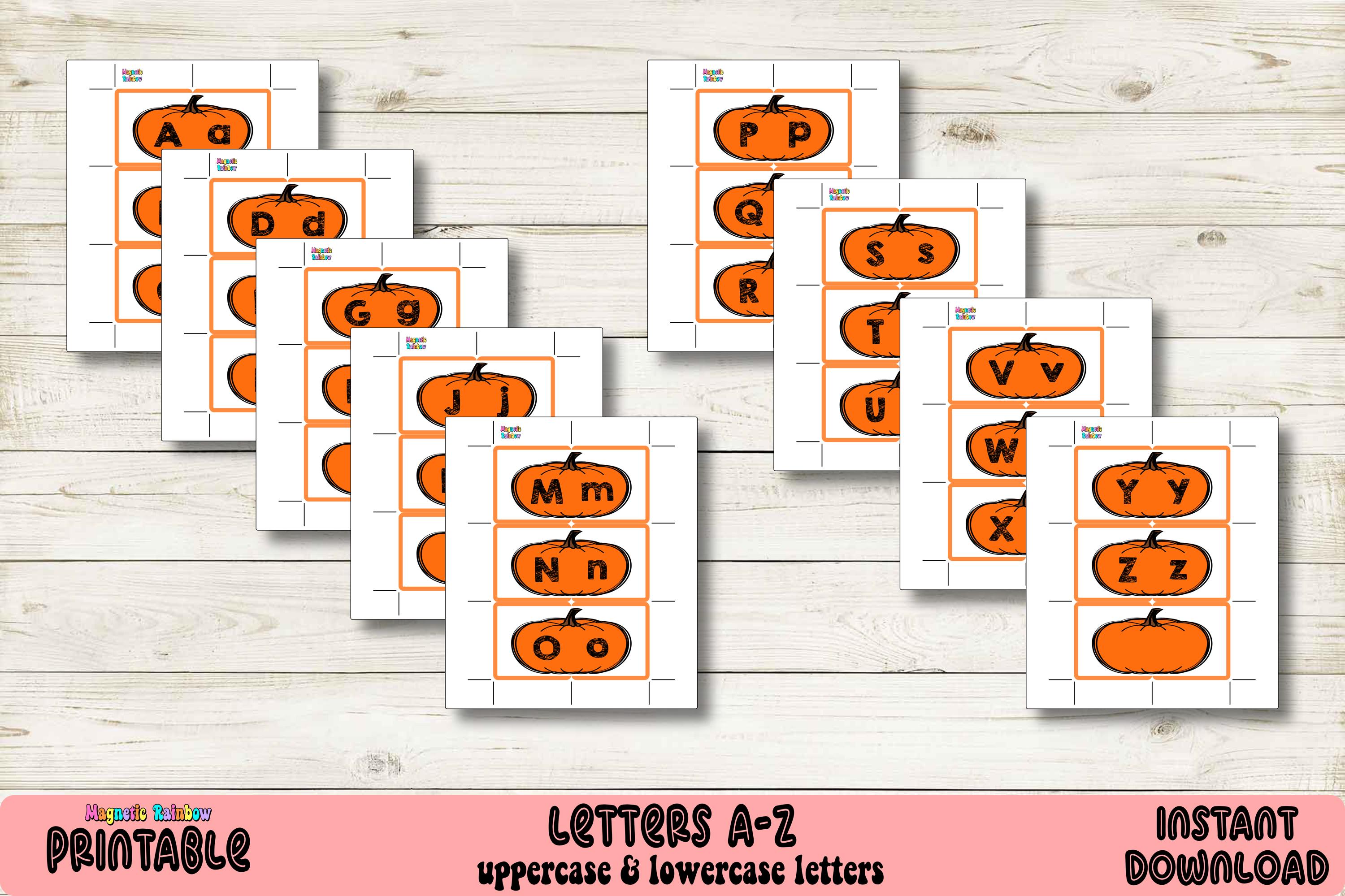 Printable Digital File Fall Pumpkin Theme ABC Alphabet Letter Match ...