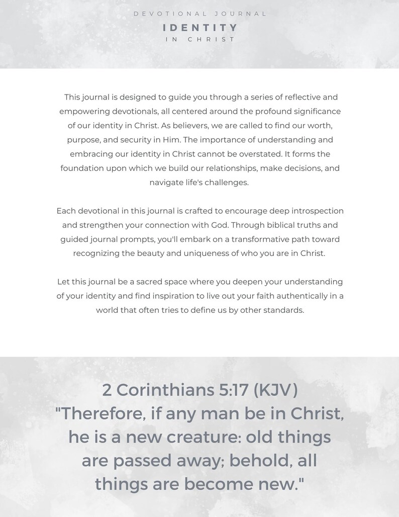 Understanding Your Identity in Christ Devotional Journal - Etsy