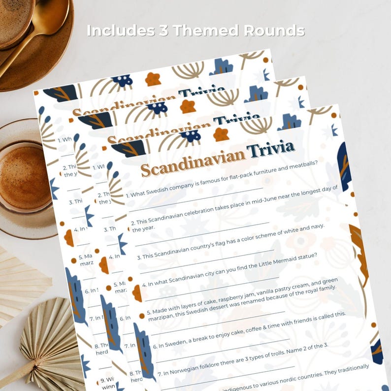 Printable Scandinavian Trivia | Nordic Trivia With Answers | PDF Party ...