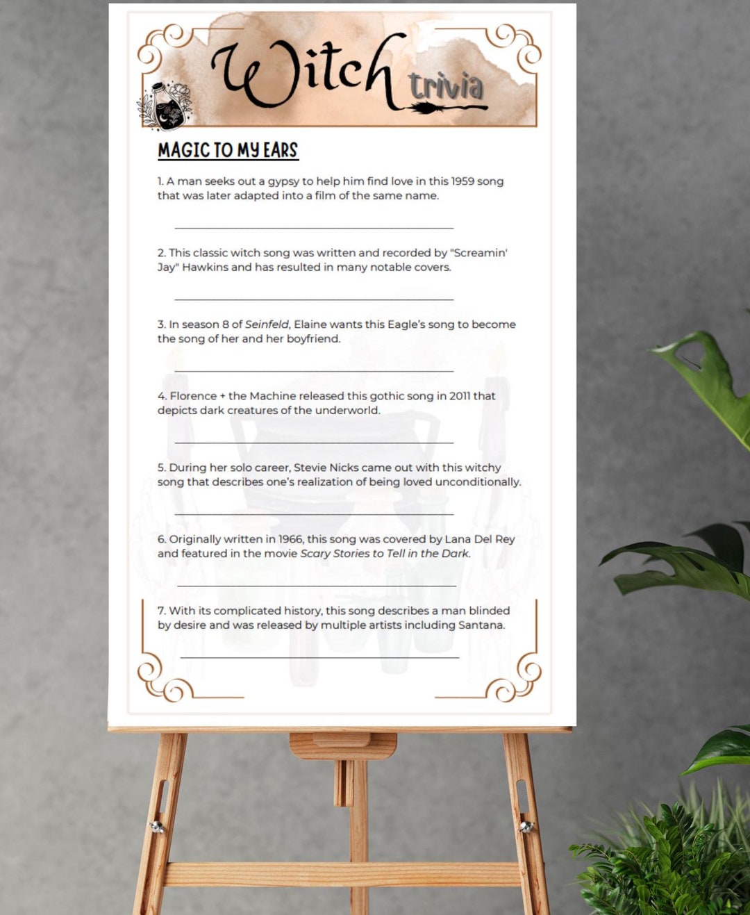 Printable Witch Game | Witch Party Game | Witch Trivia With Answers - Etsy