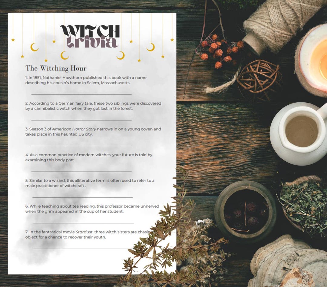 Witch Trivia With Answers | Printable Witch Game | Witch Party Game ...