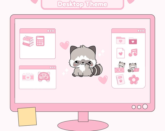 Coquette Cute Desktop Set - 2024 - 2025 Desktop Organizer Wallpaper ...