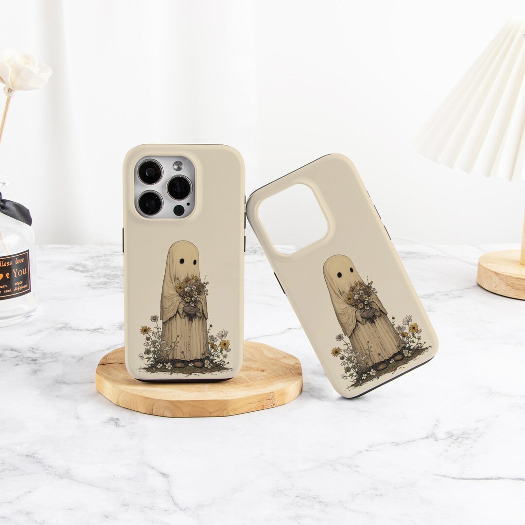 Bouquet Ghost Phone Cover for iPhone 17/16/15/14/13/12/11 Pro Max Plus ...