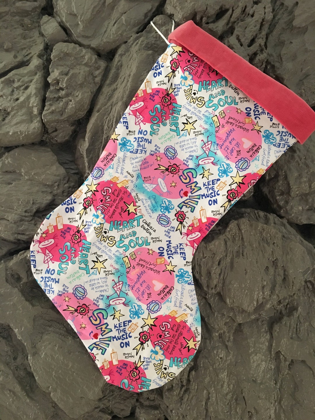 Lrg.girls Pink and Multi-colored Tween Stocking - Etsy