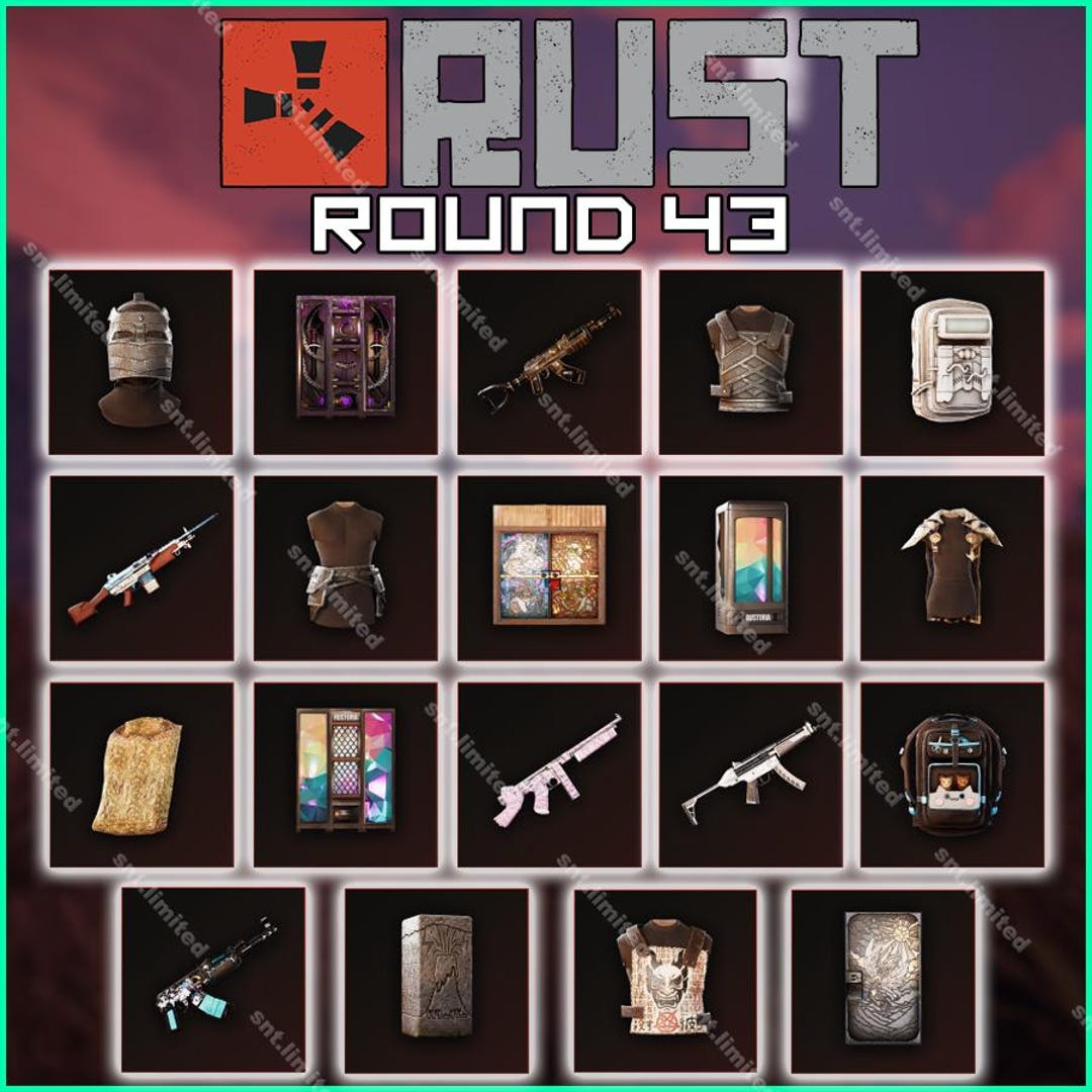 Rust Round 43 | Twitch Drops | up to 19 Items Total STEAM ONLY | PC - Etsy Australia