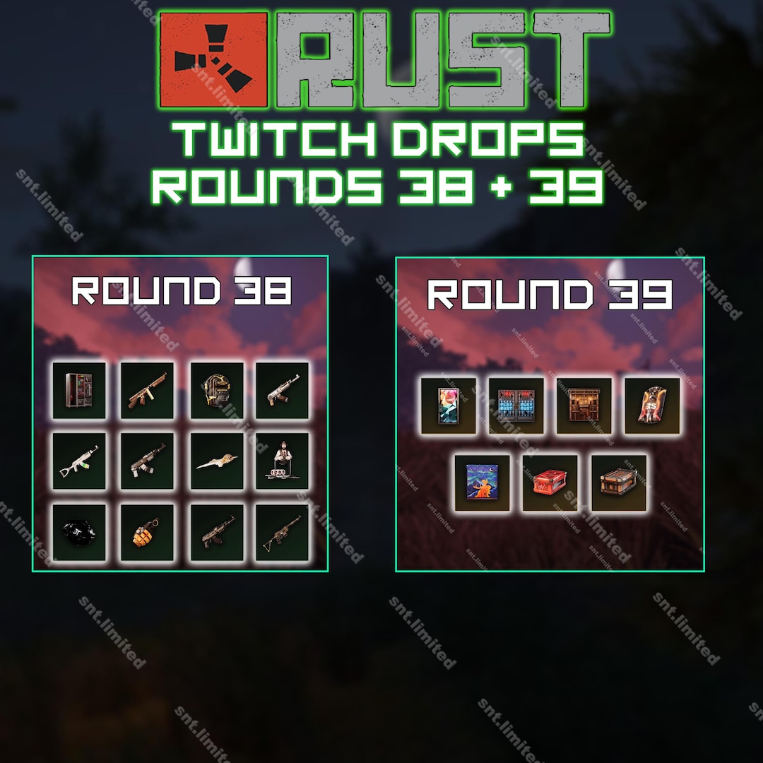 Rust Rounds 38 + 39 Twitch Drops | up to 19+ Items Total STEAM ONLY ...