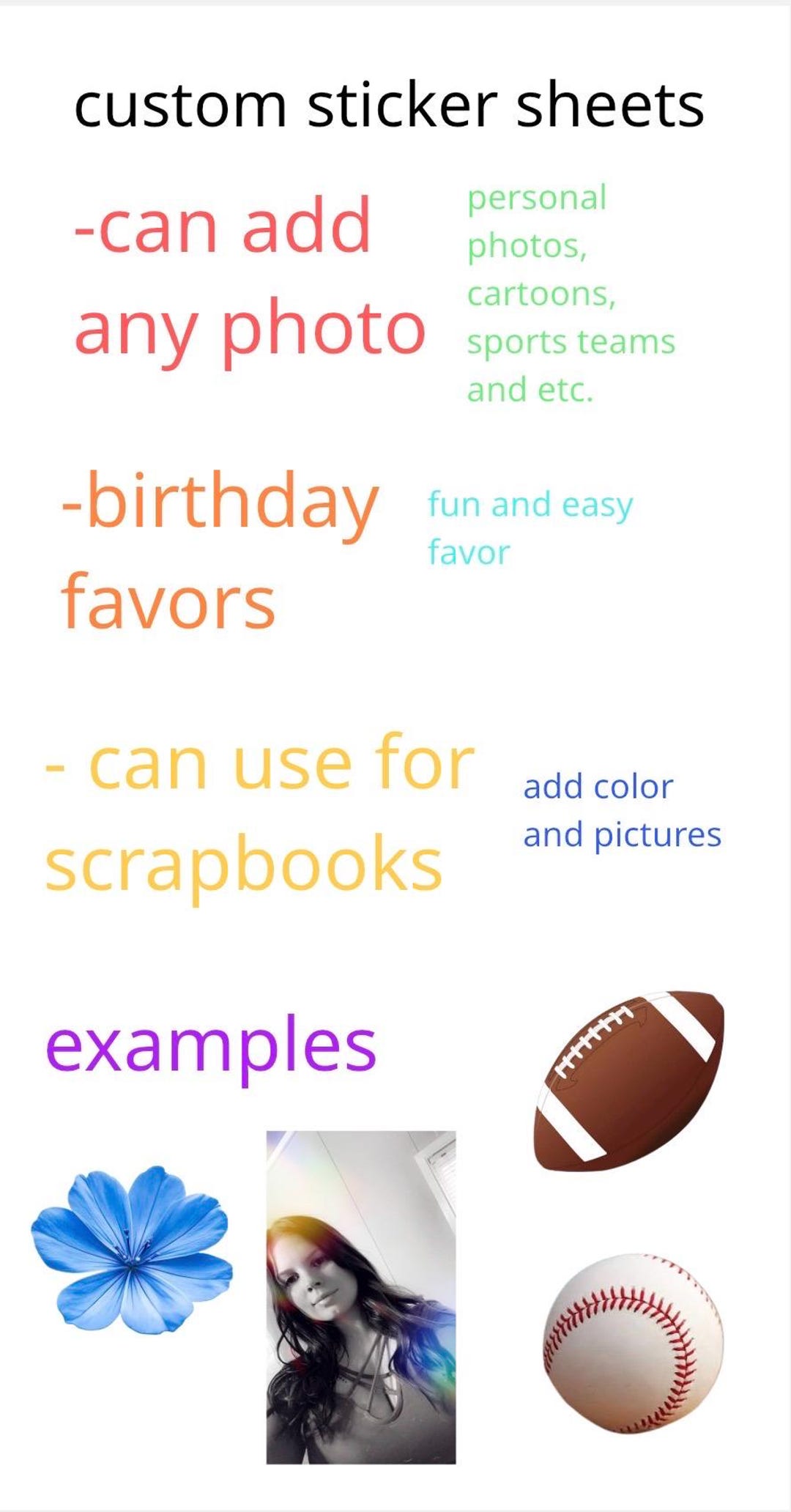 Custom Sticker Sheets | Personalized Photo Stickers | Birthday Party ...