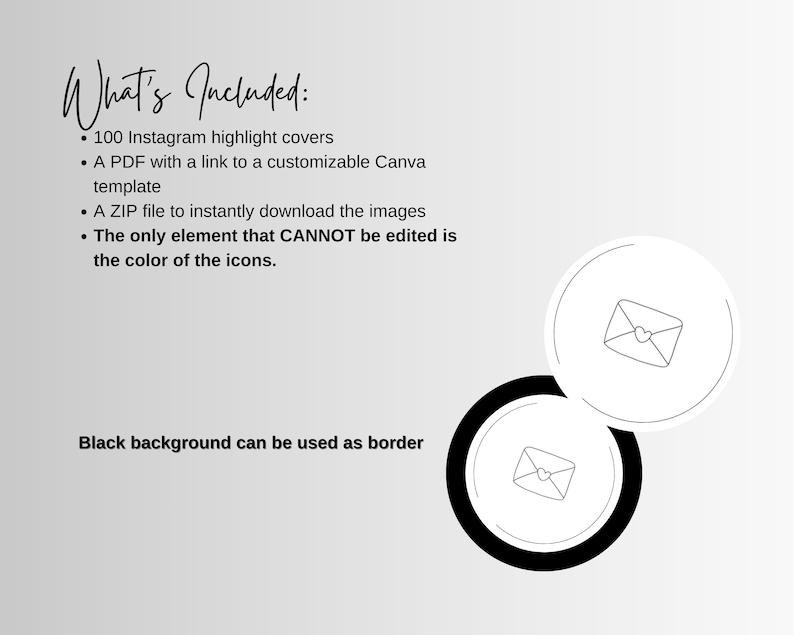 100 Black and White Icon Instagram Story Highlight Covers, Minimalist ...