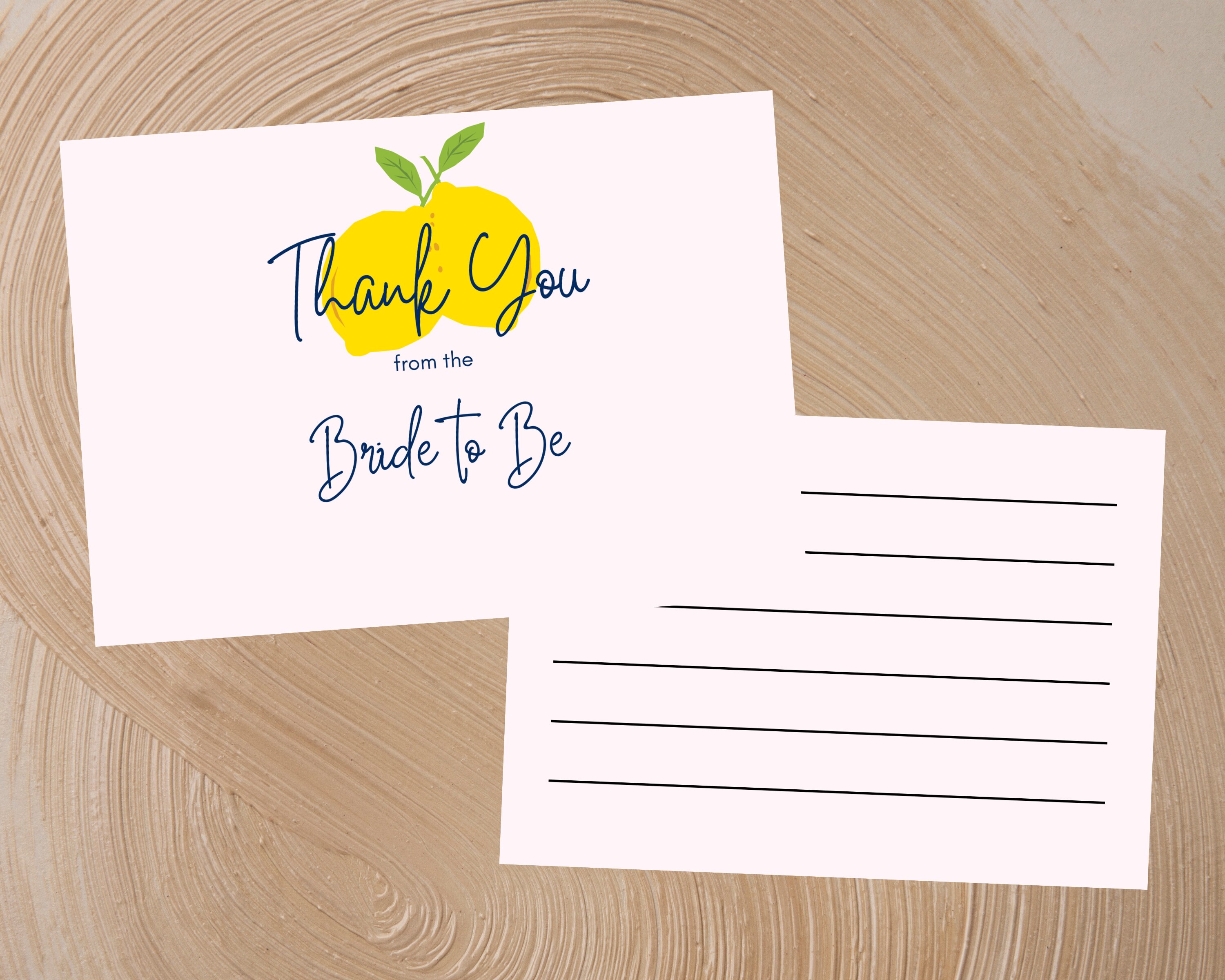 Thank You Card, Lemon Theme Bridal Shower Personalized, Customizable ...