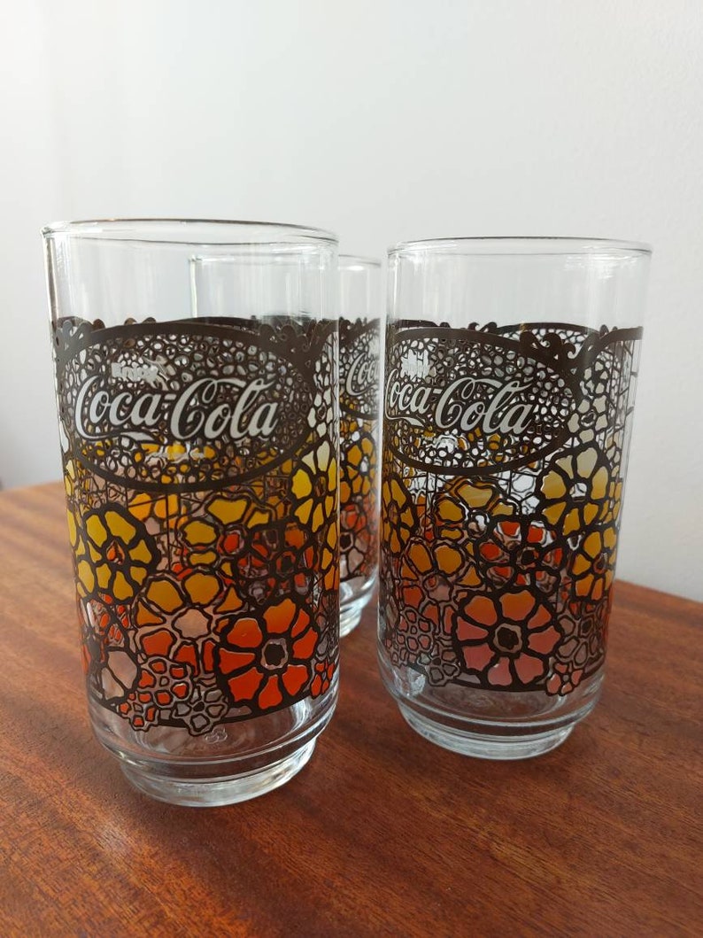 Vintage 70s Coca Cola Coca Cola Collection Coke Glasses - Etsy