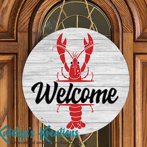 Crawfish Welcome Door Hanger - Etsy