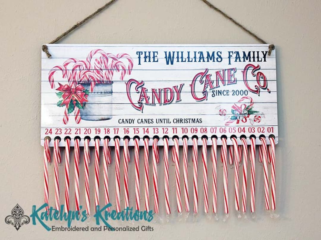 Candy Cane Christmas Countdown - Personalized - Etsy