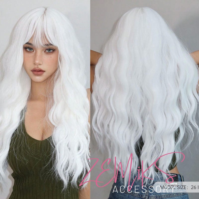 White Long Hair Wig - Etsy