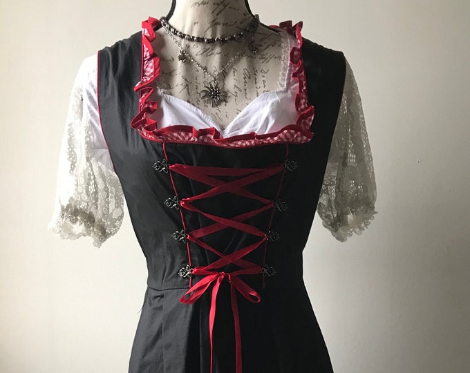 Cute Black/red Oktoberfest Dirndl Goth Costume Halloween Beer Wench - Etsy