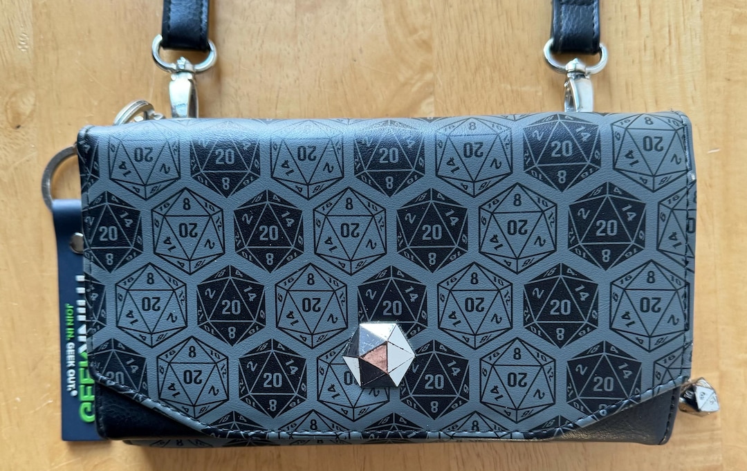 Rare Think Geek Dungeons & Dragons Theme Gray and Black Crossbody ...