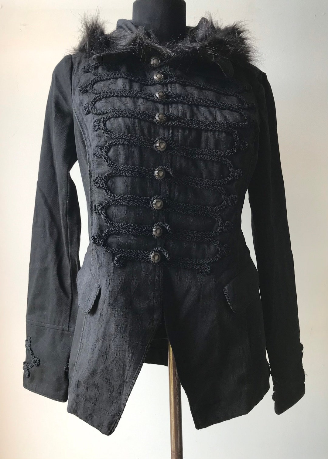 Vintage Tripp NYC Faux Fur Ornate Victorian Coat Black Hot Topic - Etsy