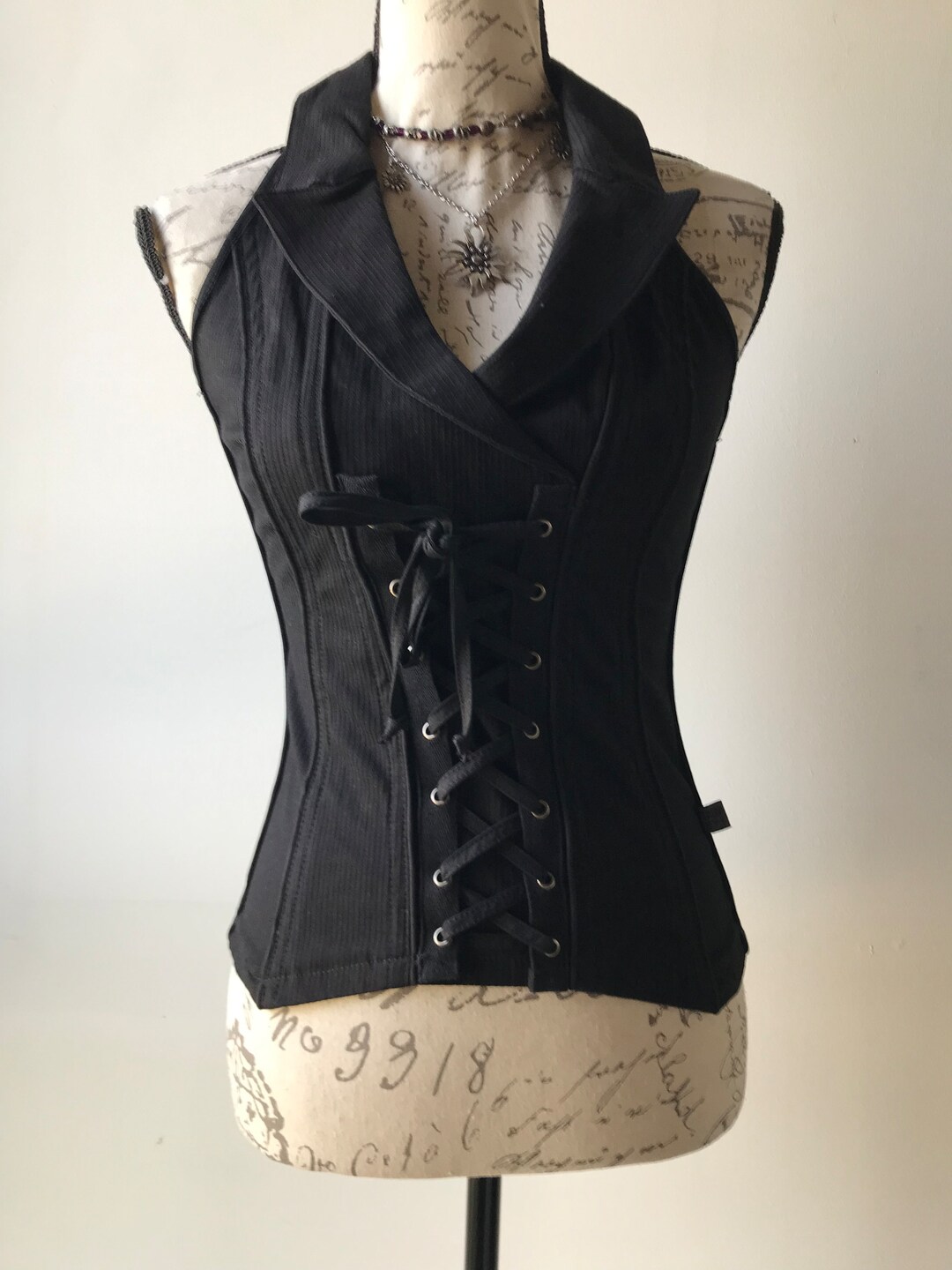 Cute Vintage Y2K Tripp NYC Black Halter Corset Top Mall Goth Emo Hot Topic Lolita - Etsy