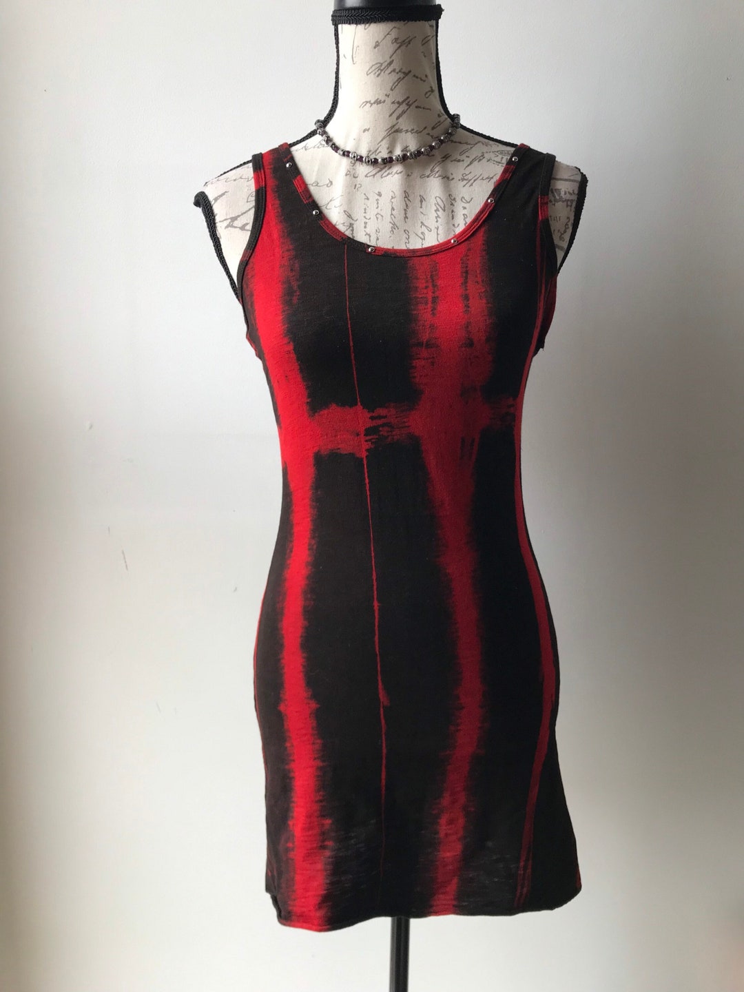Y2K Black & Red Tank Dress Mall Goth Punk Emo Hot Topic - Etsy