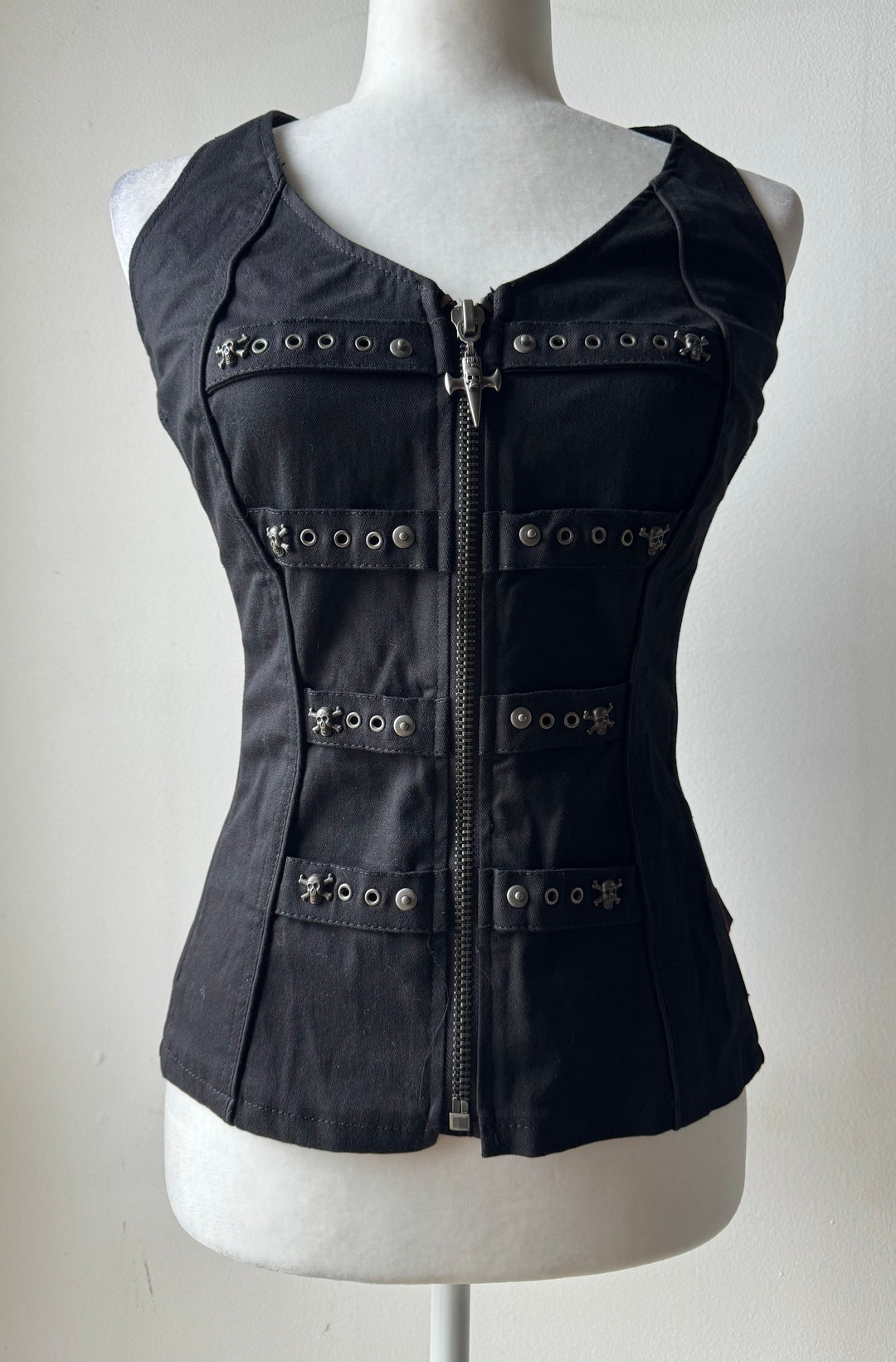 Y2K Vintage Tripp NYC Black Corset Top Lip Service Hot Topic Mall Goth Emo - Etsy