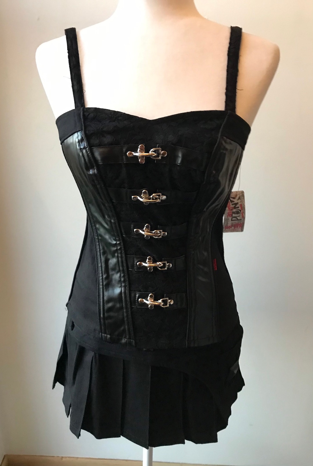 Y2K Rockstar Black Tripp NYC Corset Top Punk Mall Goth Bondage Fetish ...