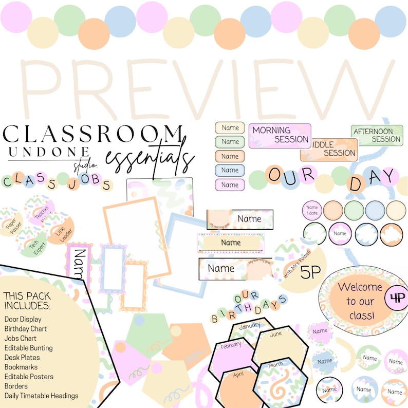 CONFETTI of COLOUR (pastels) Classroom Essentials Bundle | Classroom ...