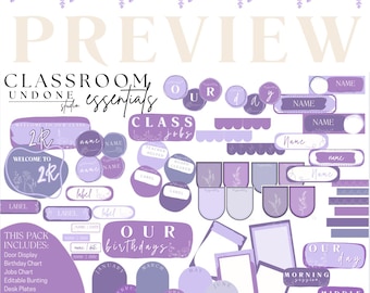 WILDFLOWER 'fields of Rose' Classroom Essentials Bundle | Editable ...