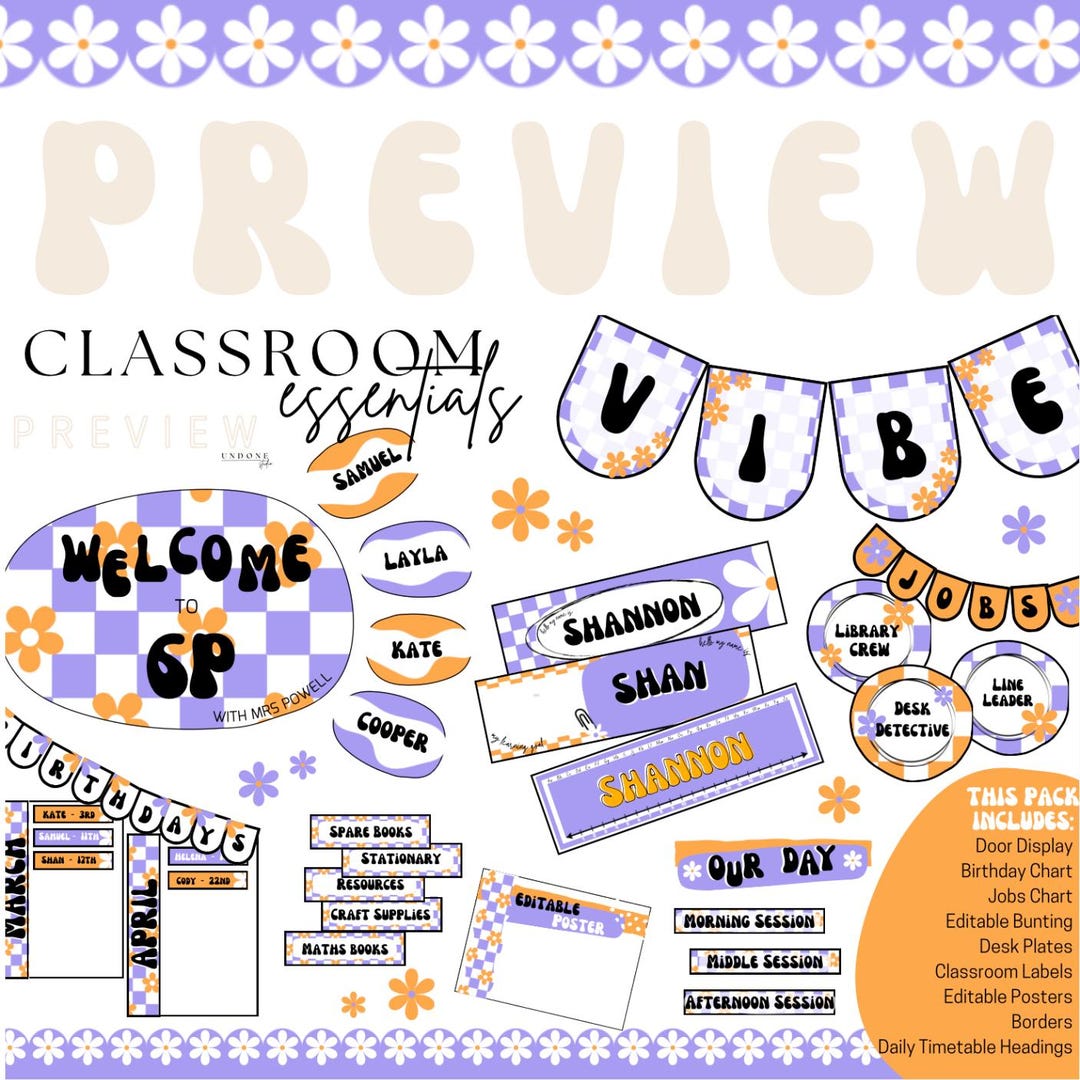 VIBIN' VINTAGE Bold Classroom Essentials Bundle | Classroom Decor ...