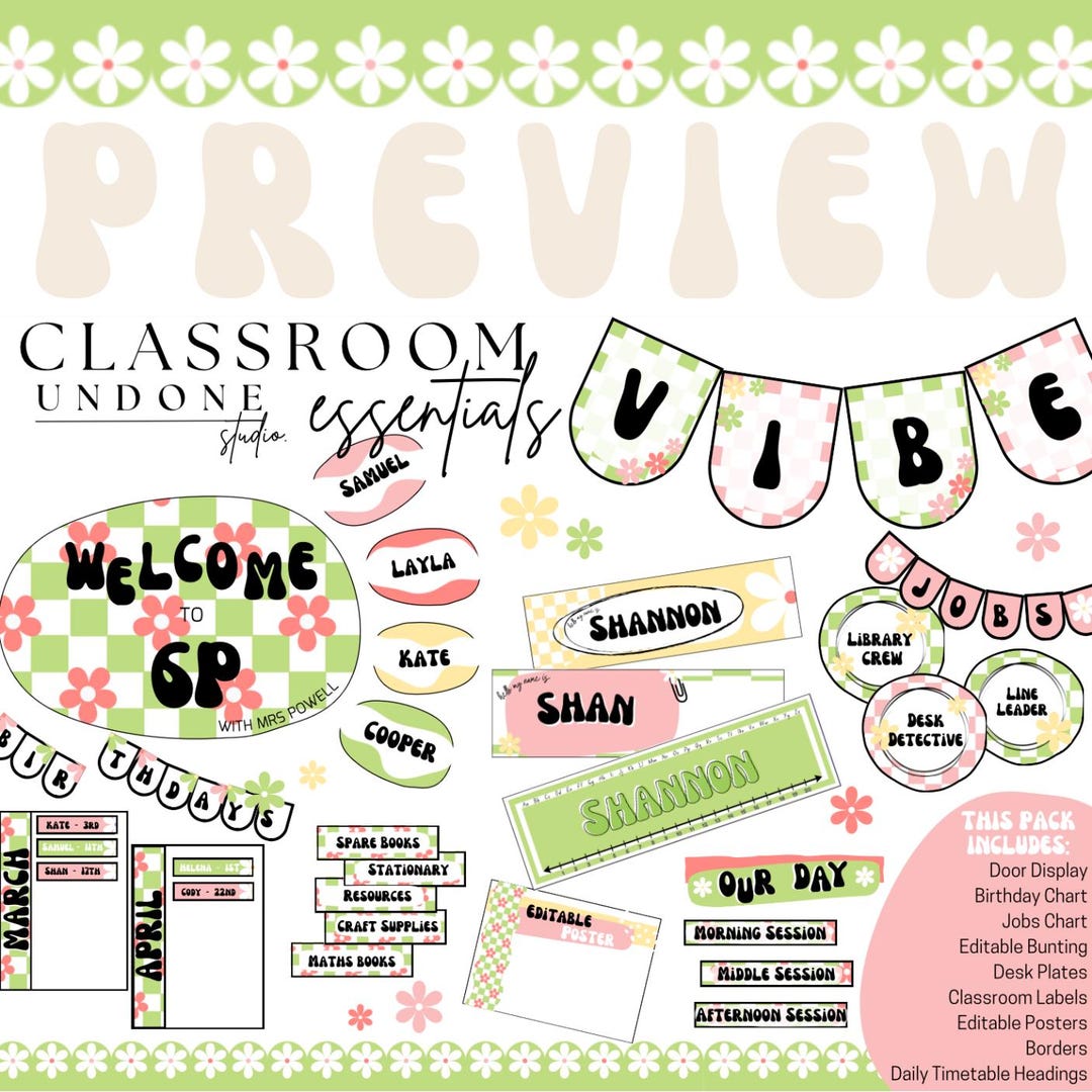 VIBIN' VINTAGE Pop Classroom Essentials Bundle | Classroom Decor ...