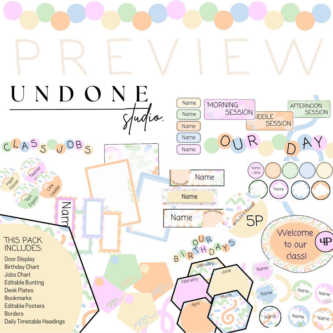 CONFETTI of COLOUR Classroom Pastels Essentials Bundle Classroom Decor ...