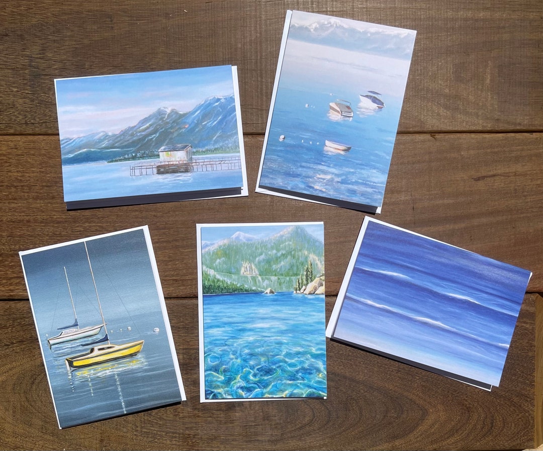 Note Cards - Photos of Original Art - "water & Boats" - 5 Pc Set 4.13 ...