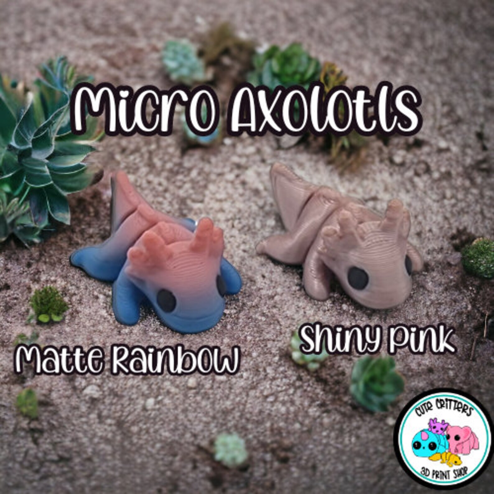 3D Printed Axolotl, Animals, Cute Axolotl, Cute Little Toys, Desk Toys ...