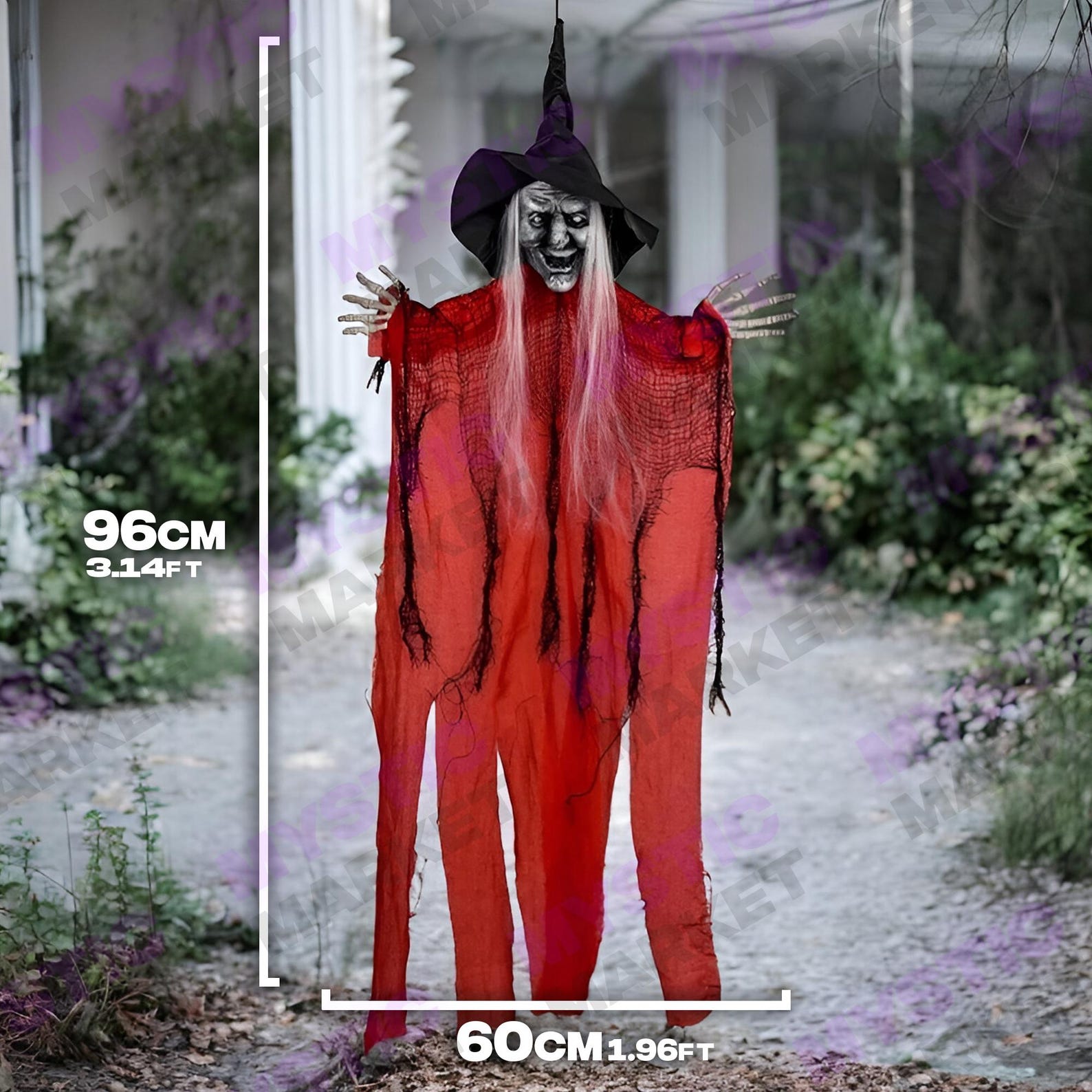 The Wicked Witches Life Size Hanging Halloween Skeletons, Outdoor ...